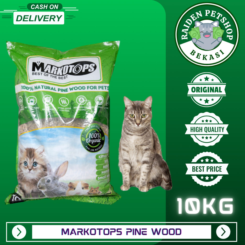 Jual MARKOTOPS Pine Wood Pet Litter 10kg - Pelet Kayu | Shopee Indonesia