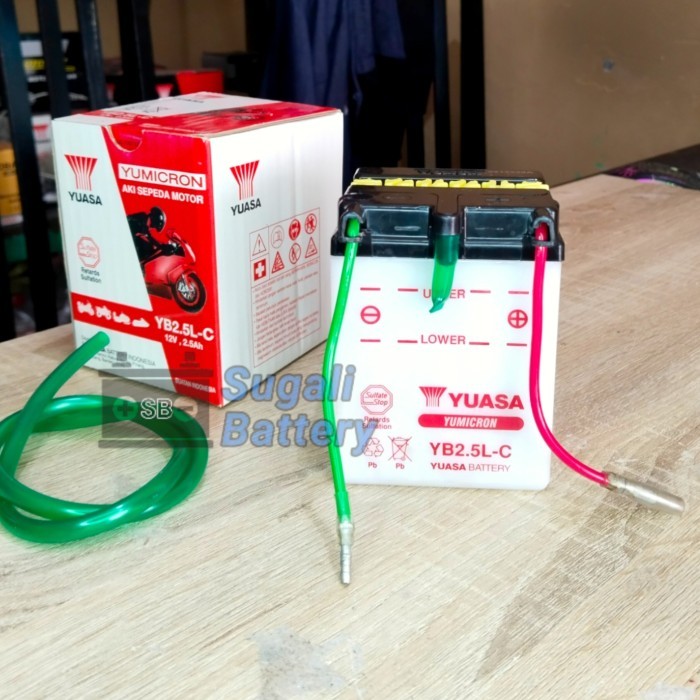 Jual Aki Motor YUASA YB2.5LC YB 2.5L-C 12 Volt 2.5Ah Accu Basah | Shopee Indonesia