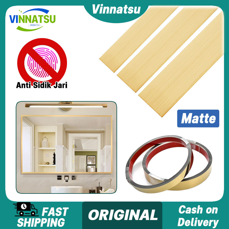 Jual Vinnatsu Matte List Plat Strip Gold Stainless Steel Flat ...