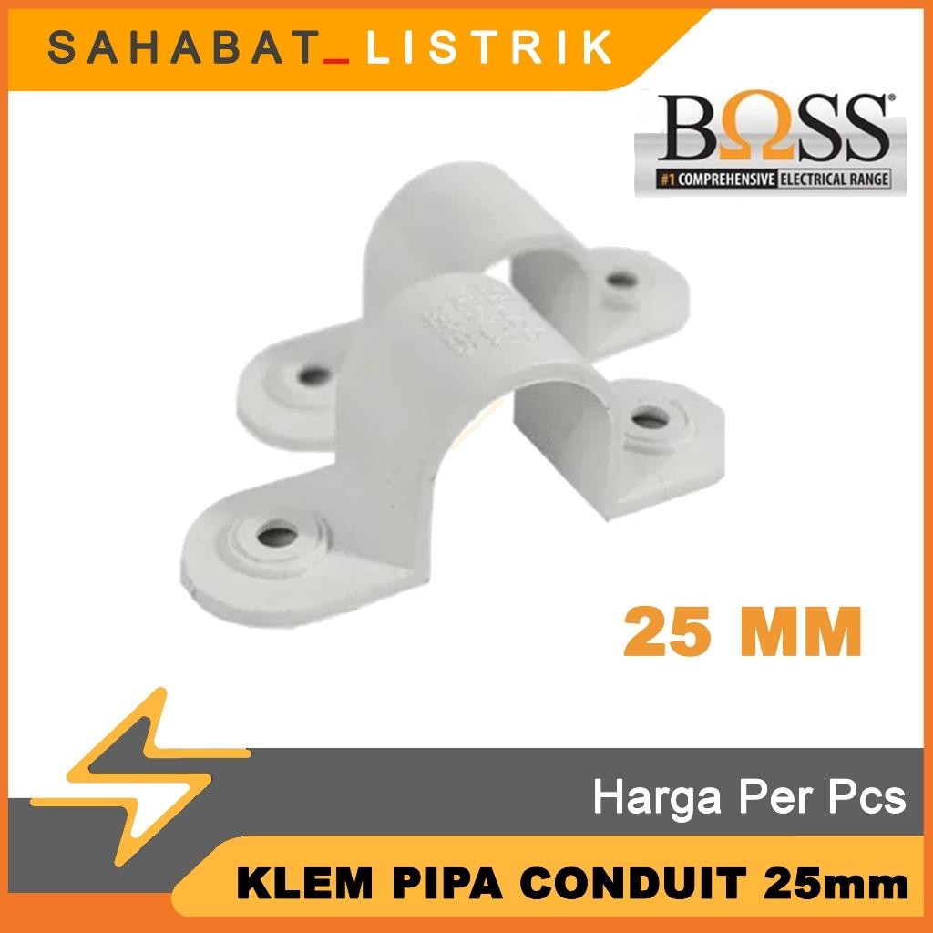 Jual Klem 25 mm Pipa Listrik Conduit BOSS 25mm Putih Per Pcs | Shopee ...