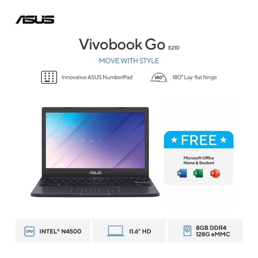 Jual Laptop ASUS Vivobook Go 12 E210KA HD4413M Intel Celeron N4500 8GB ...