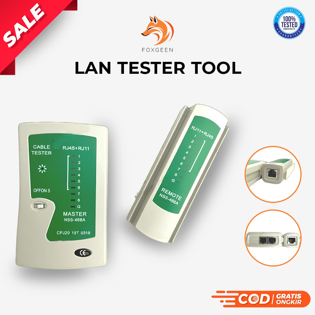 Jual Lan Tester Alat Penguji Kabel Lan RJ45 Network Telepon Tester Rj11 ...
