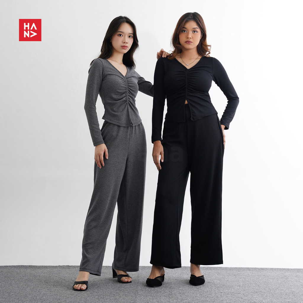 Jual Hana Fashion - Cerish Set/Setelan Atasan Bawahan Casual Wanita - ST210 | Shopee Indonesia