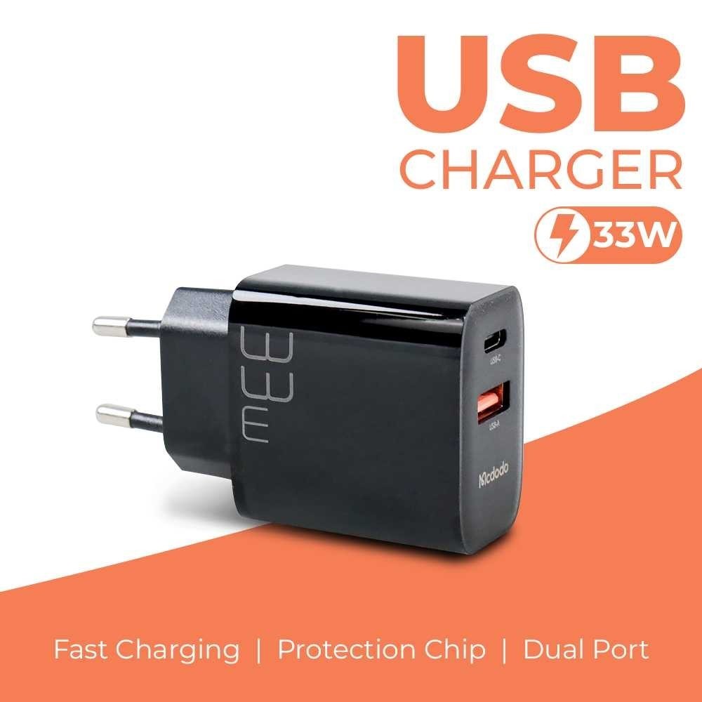 Jual Charger USB Type C Quick Charge 2 Port 33 W | Pengisi Daya USB Tipe C Pengisian Cepat 2 ...