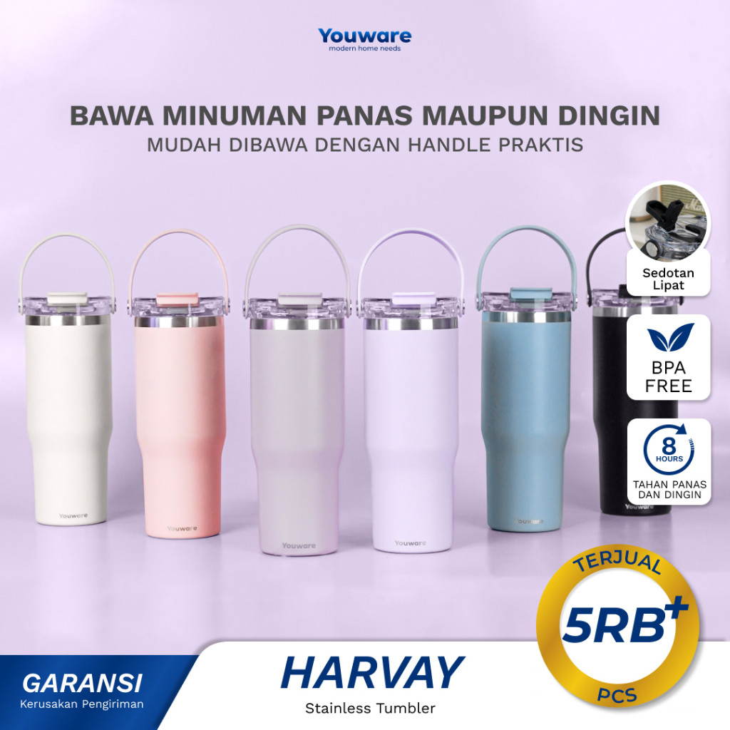 Jual XS33 Youware - Harvay Botol Minum Tumbler Stainless Steel 900ml ...
