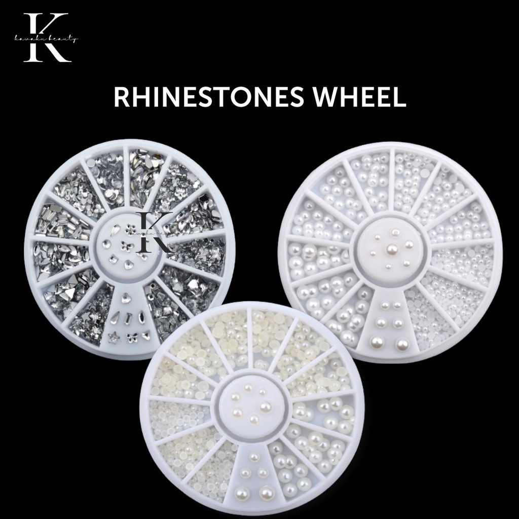 Jual Rhinestones wheel white pearl Hiasan wedding nails kuku nail art ...