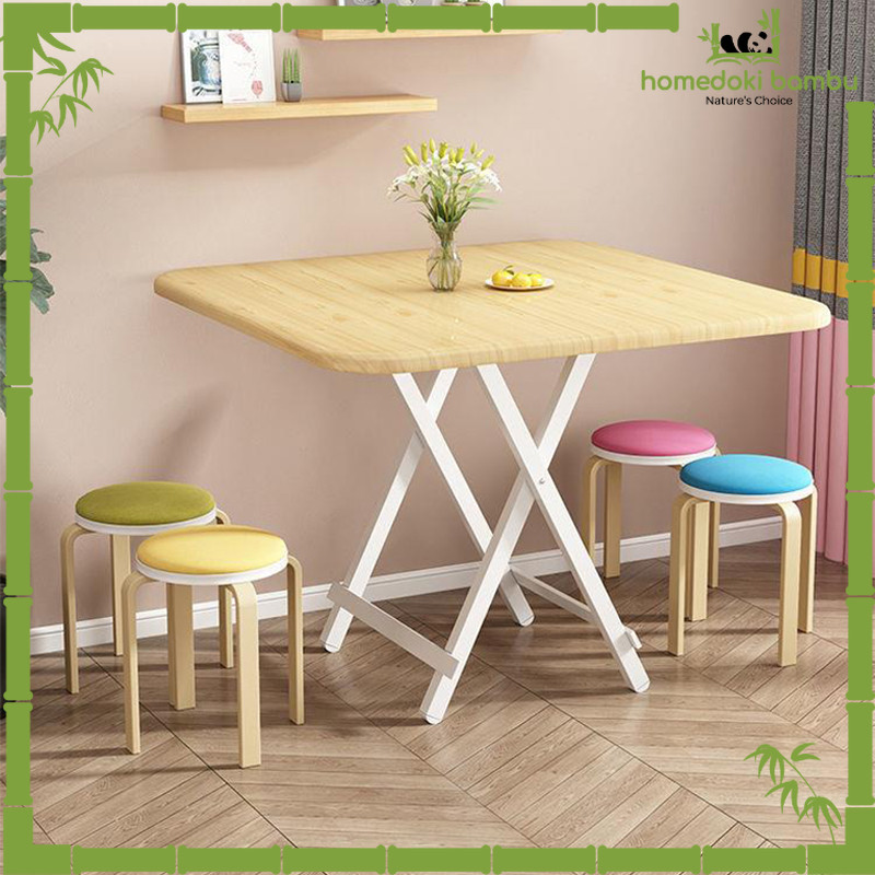 Jual Homedoki Bambu - Meja Makan Lipat Kayu Portable | Shopee Indonesia