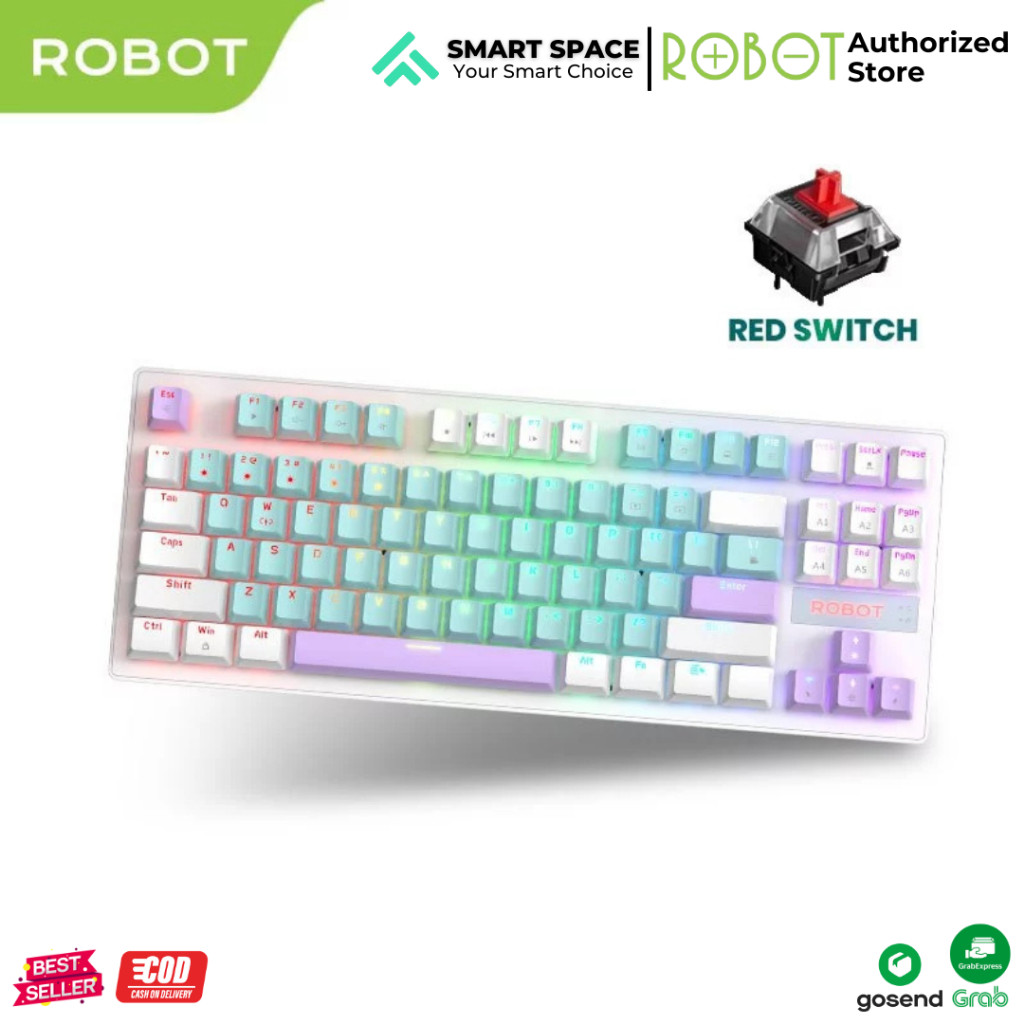 Jual ROBOT WORKMATE III Biru Mechanical Keyboard Kabel Rainbow Lighting ...