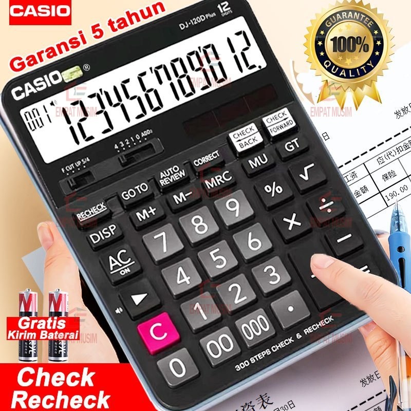 Jual Kalkulator Casio MJ 120D PLUS CHECK CORRECT Kalkulator Meja Check ...