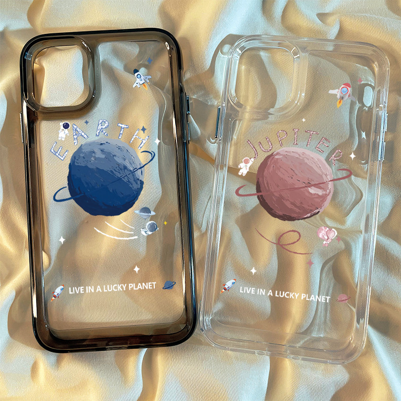 Jual Premium planet couple transparan soft case hp Iphone 17 Pro Max 17 ...