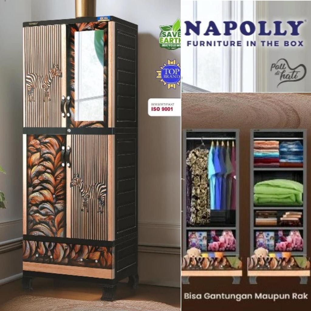 Jual ICBC 277 D.RG.C - LEMARI PLASTIK GANTUNG + KACA + LACI NAPOLLY ...