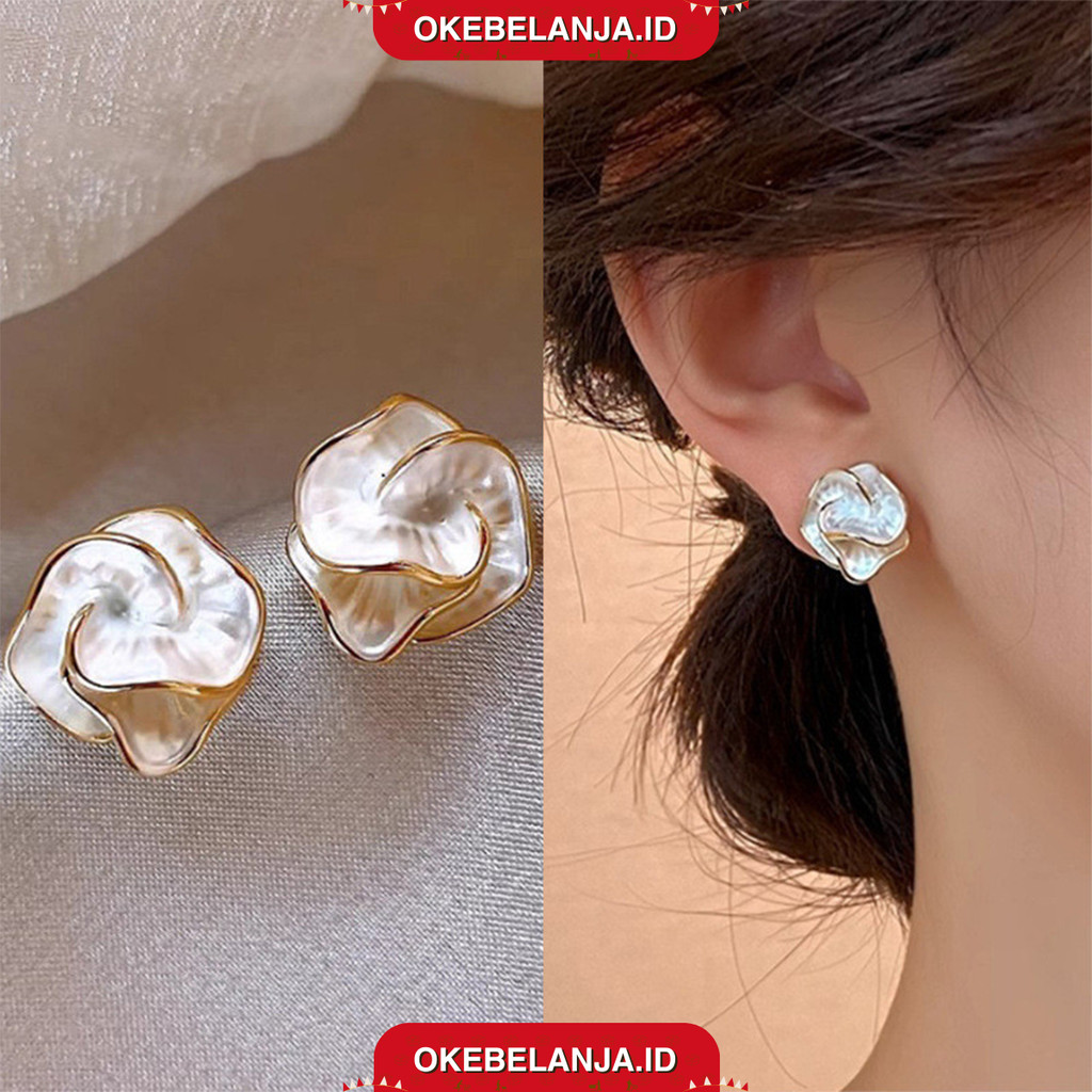 Jual COD - Anting-Anting Putih Unik Spiral Anti Karat Aksesoris Wanita ...