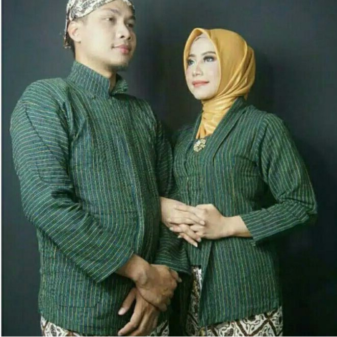Jual Kebaya Lurik Baju lurik pria dan wanita adat jawa/Baju couple lurik hijau pakaian ...