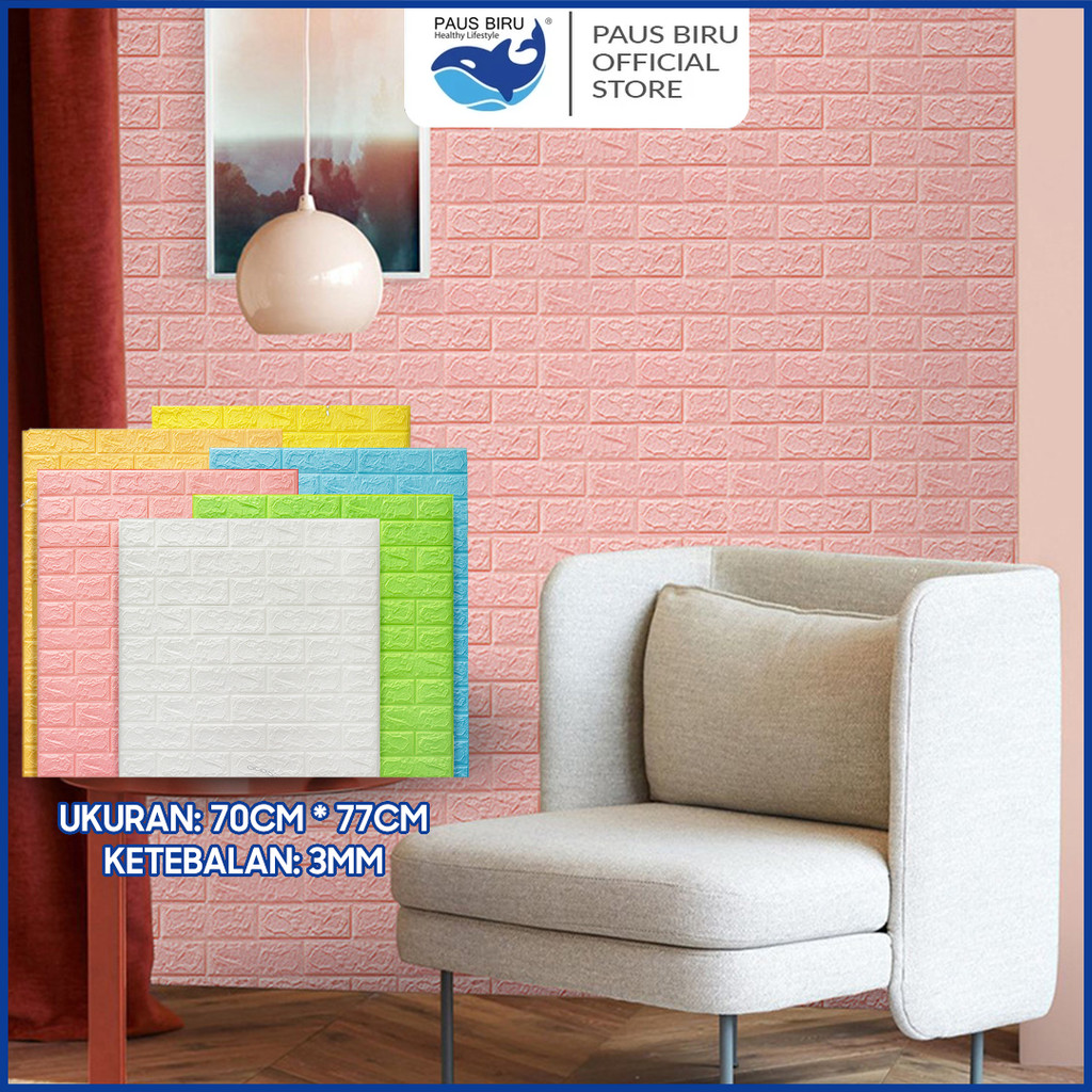Jual Paus Biru - Wallpaper Dinding 3D Foam Bata Classic Wallpaper ...