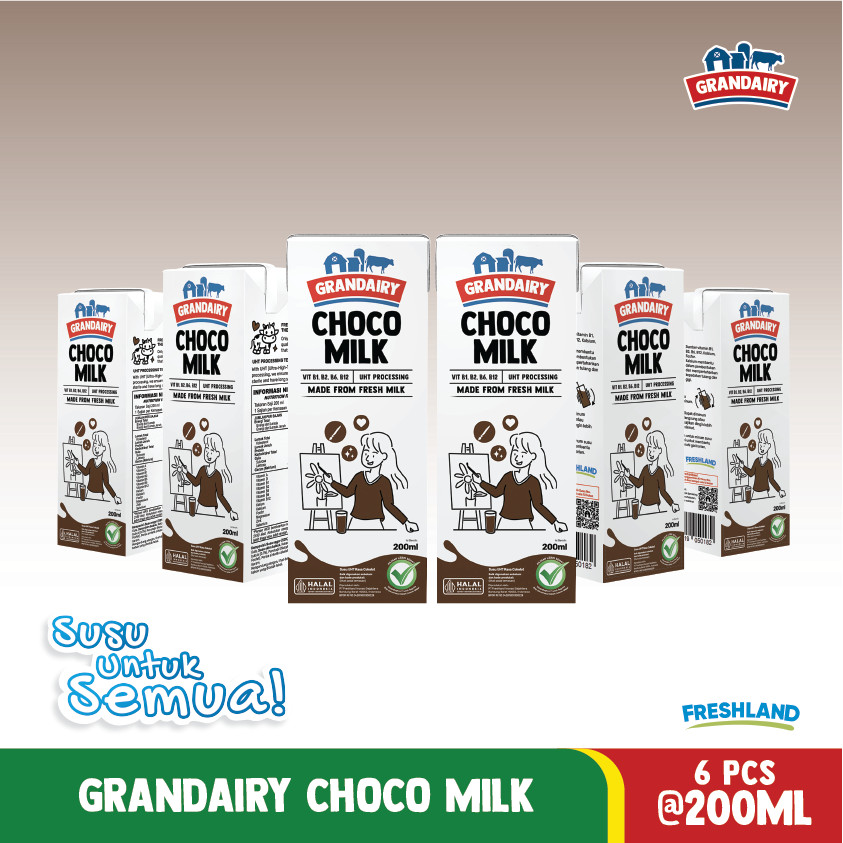 Jual Bundle 6 - Susu Grandairy UHT Choco Milk 200ML | Shopee Indonesia