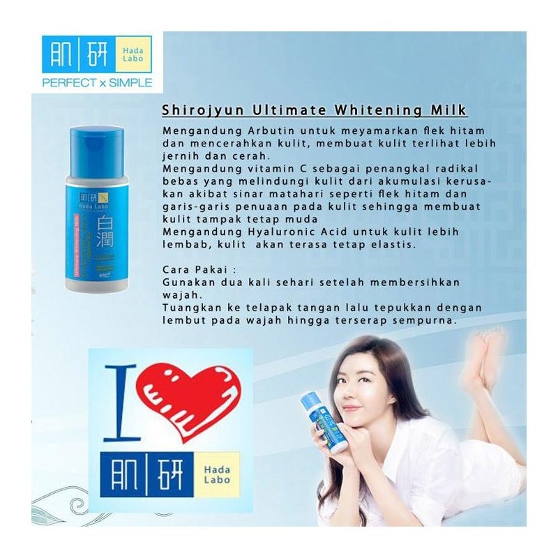 Jual Hada Labo Shirojyun Ultimate Whitening Milk 100ml | Hadalabo ...