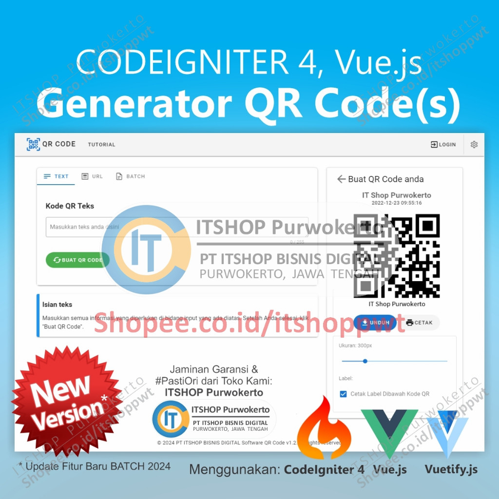 Jual Source Code Aplikasi Web QR Code Generator Sederhana CodeIgniter 4 CI4 | Shopee Indonesia