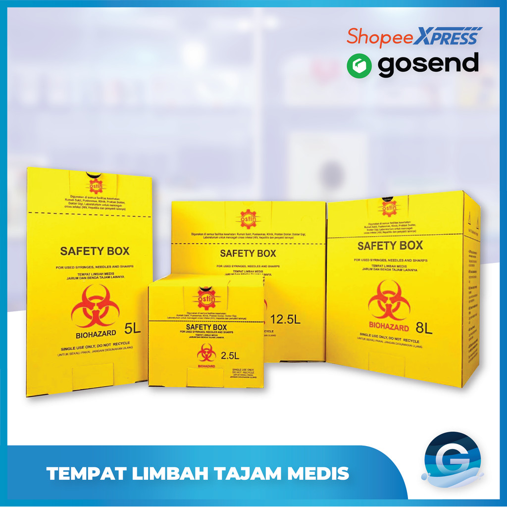 Jual Safety Box Tempat Sampah Medis Ukuran 5L dan 12,5L | Shopee Indonesia