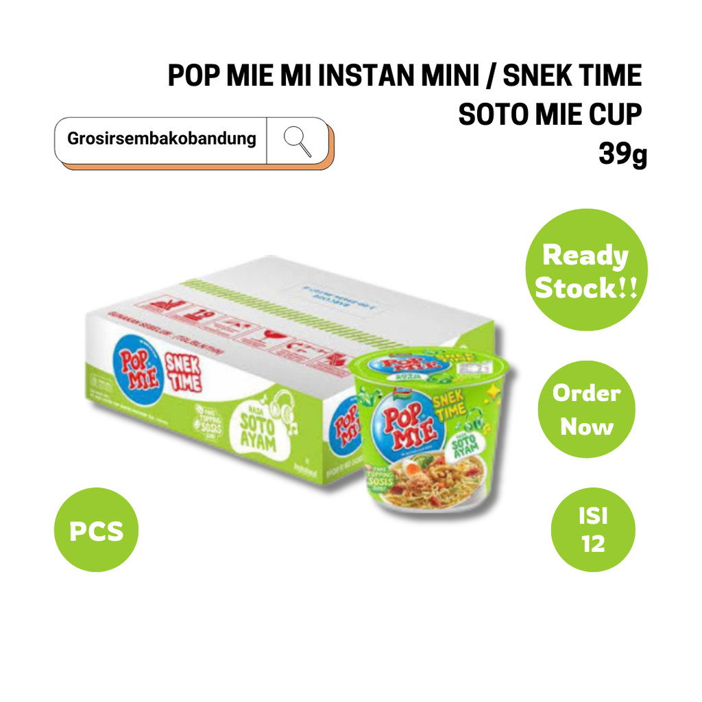 Jual POP MIE MI INSTAN MINI SOTO MIE CUP 39g - 1 Dus - Kota Bandung ...
