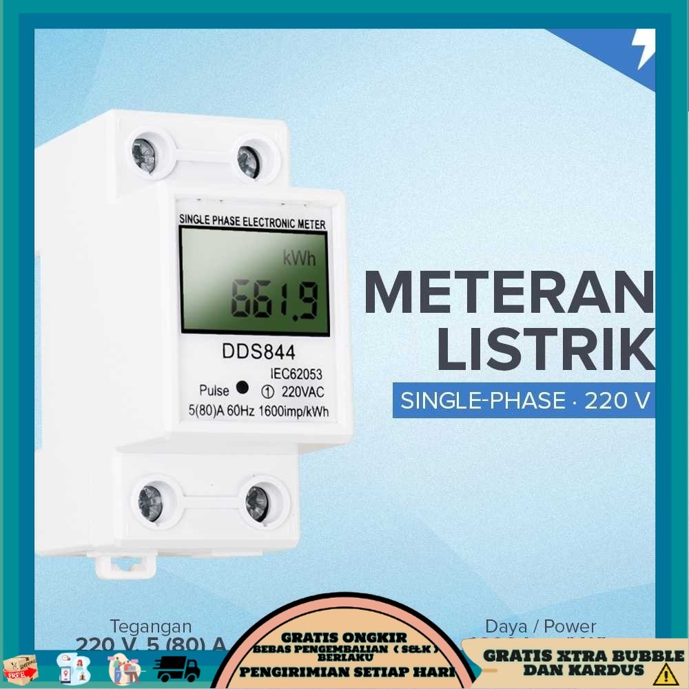 Jual TQK - DIANQI Meteran Listrik Digital Din Rail kWh Meter Single ...