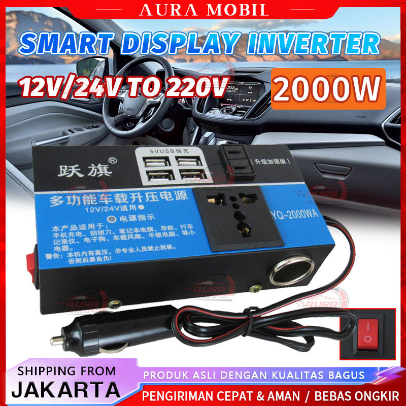 Jual Inverter Daya Kendaraan Car Power Inverter 1500W Portable 4USB Car ...