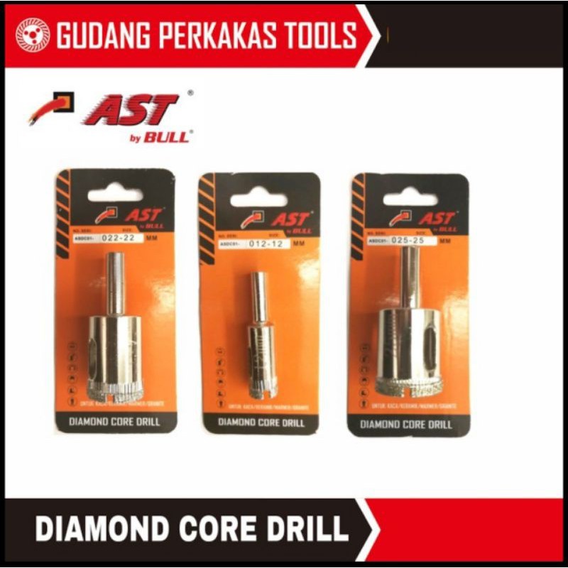Jual AST Mata bor kaca / diamond core drill / hole saw kaca 28mm - 60mm ...