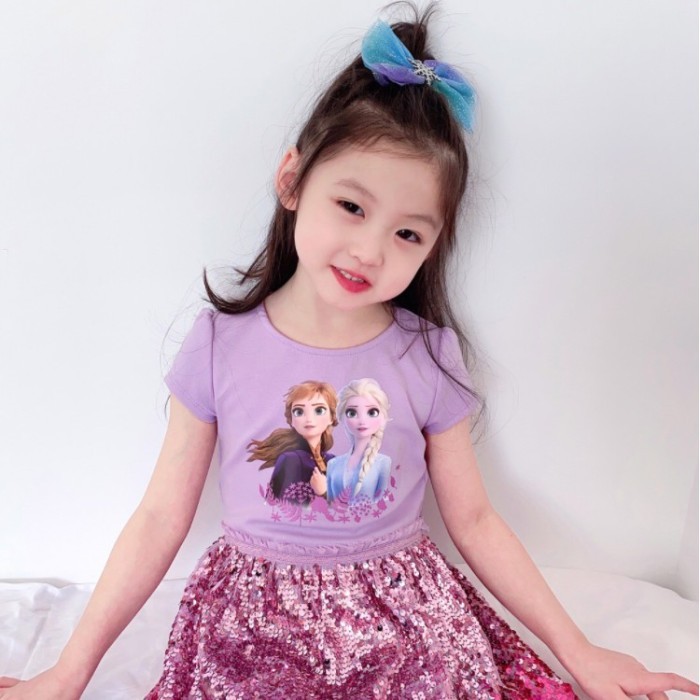 Jual Import Dress Anak Princess Motif Frozen Elsa Anna Sparkle & Snow ...