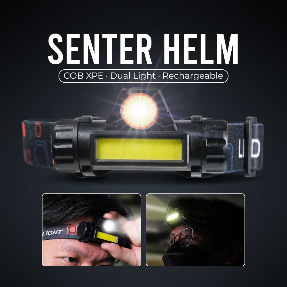 Jual [Bayar di Tempat] Lampu Senter Helm Las COB XPE Dual Light ...