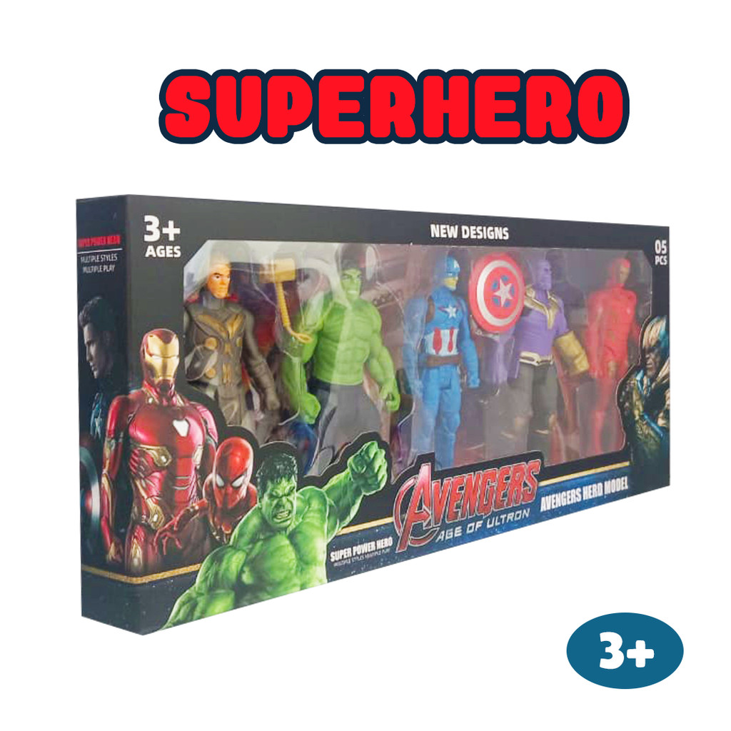 Jual Mainan Boneka Avengers Set isi 5 Pcs Super Hero Action Figure ...