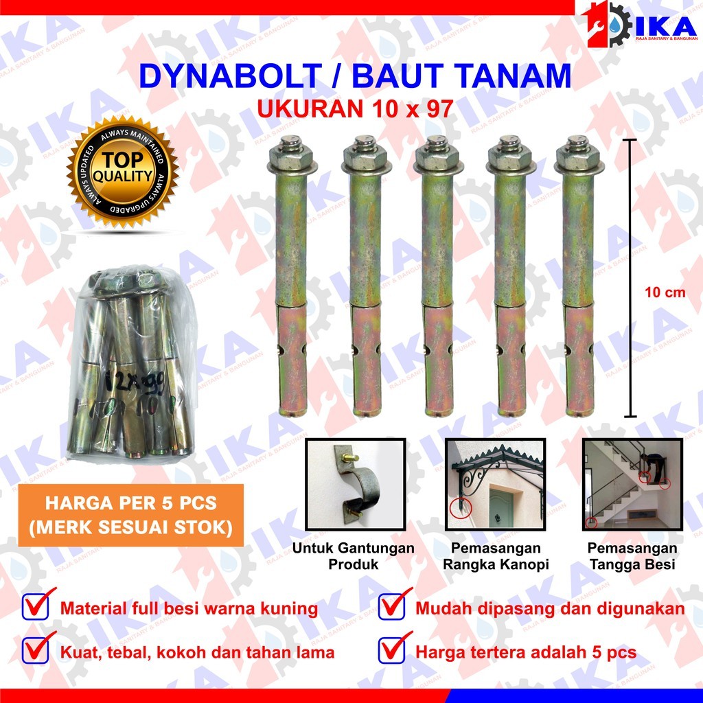 Jual Dinabol (HARGA 1SET ISI 5BUAH PALING MURAH ) / dynabolt / Baut ...