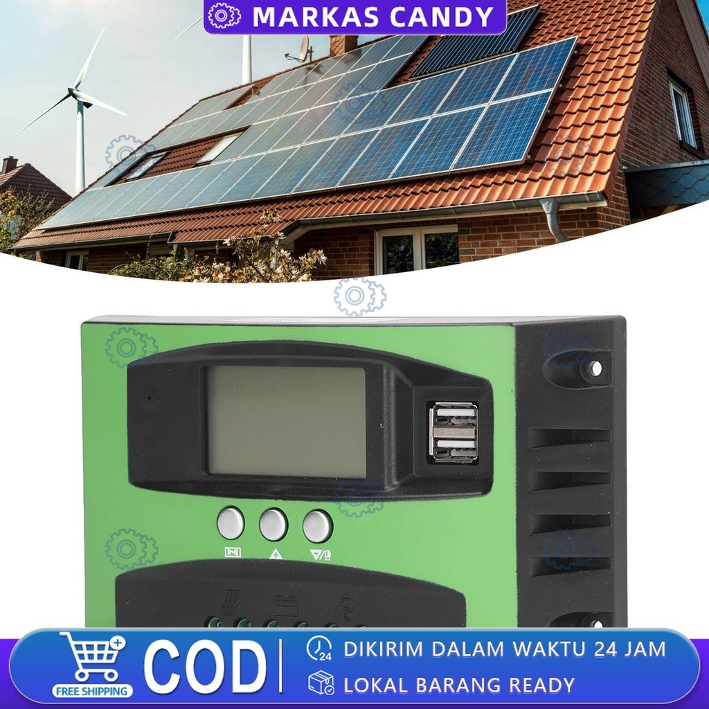 Jual MPPT BARU Solar Charge Controller 30A 60A 100A Dual USB PV Solar Panel Battery Charger ...