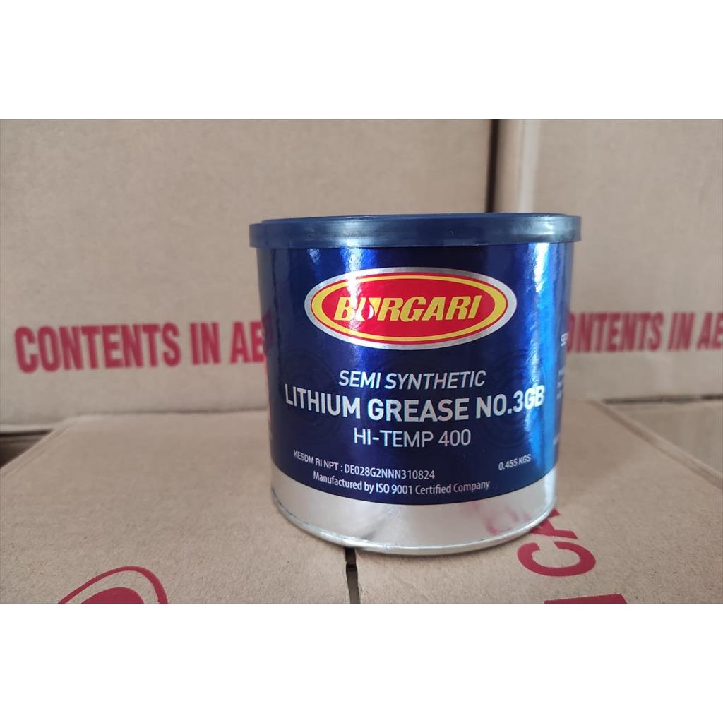 Jual Minyak Gemuk Stempet Lithium Grease Burgari Hi Temp 400 No.3GB 455g | Shopee Indonesia