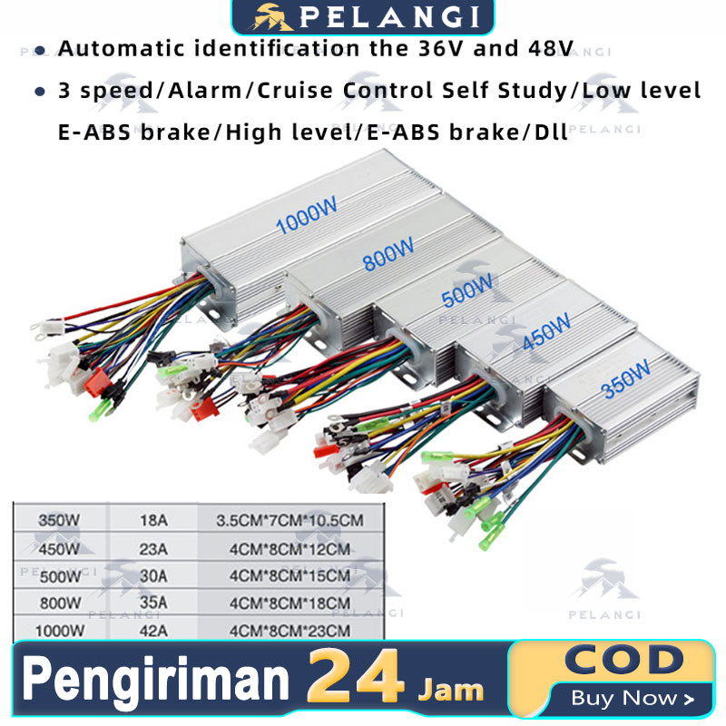 Jual Controller sepeda listrik 36v 48v 350w bldc brushless kontroler ...