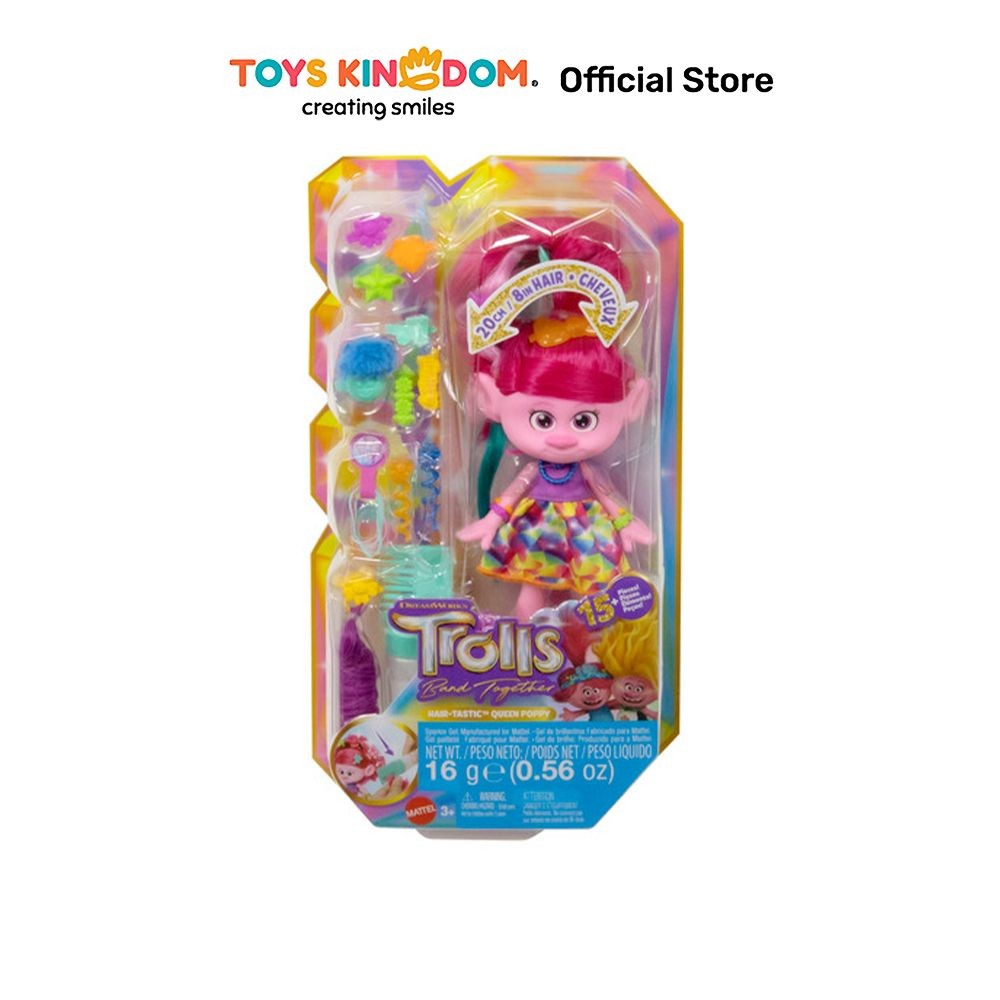 Jual Toys Kingdom Trolls Set Boneka Queen Poppy Hair Tastic Hnf25 Kids ...