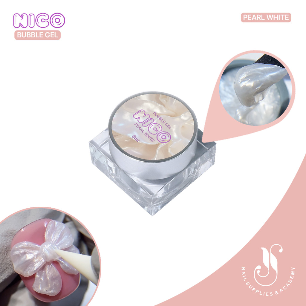 Jual Nico Bubble Pearl 3D BPOM Gel Sculpture Extension Glue Nail Art PVC Carving Gel Emboss ...