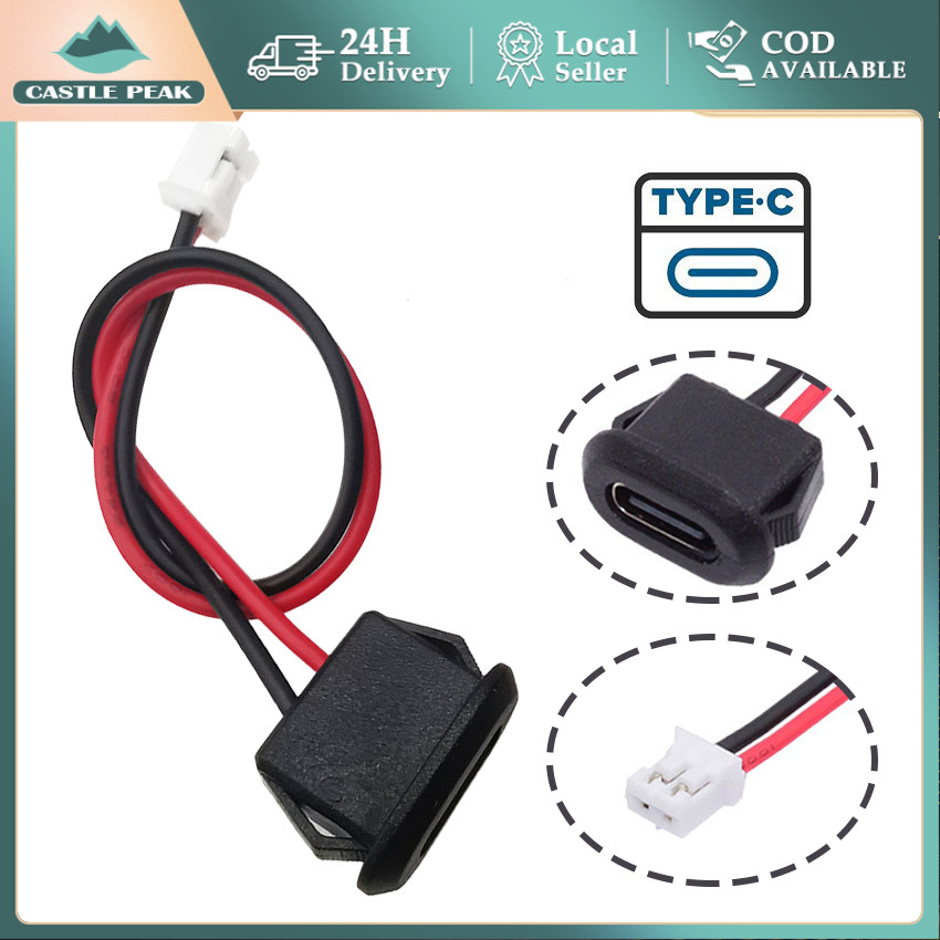 Jual USB TYPE-C FEMALE CHARGER PORT WATERPROOF JACK SOCKET CABLE ...