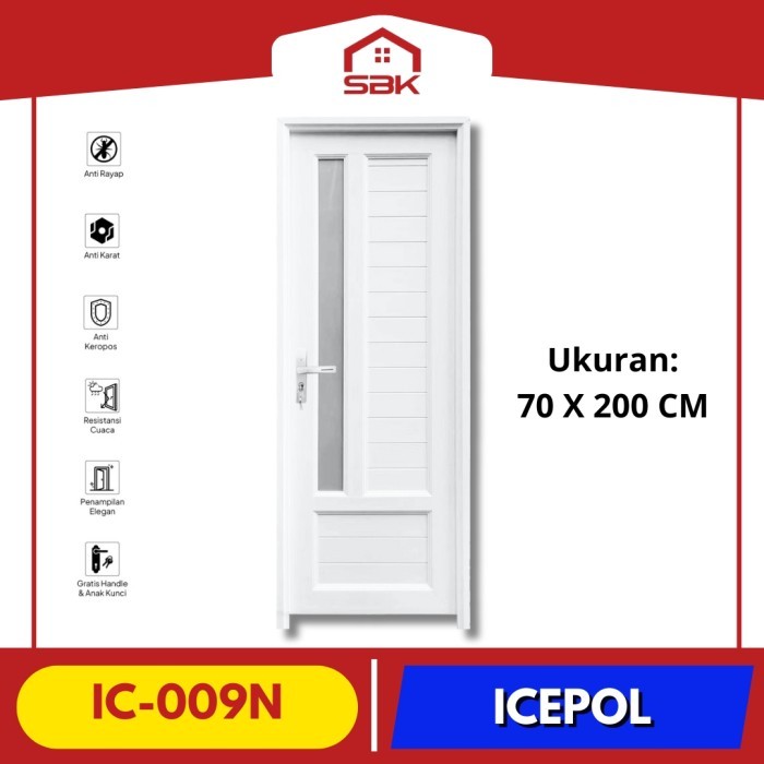 Jual Pintu Kamar Mandi | Pintu UPVC 70x200 IC-009N Icepol | Shopee ...
