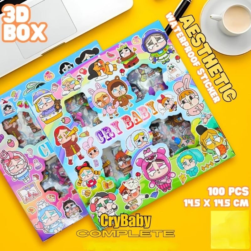 Jual Sticker Stiker Anak Anak Viral Motif Popmart Molly Crybaby Isi 100 ...
