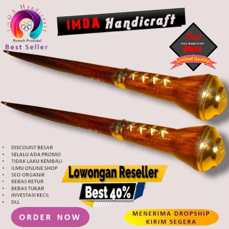 Jual IMDAHANDICRAFT Tongkat Komando Jendral Polisi Bintang 4 KAYU STIGI ...