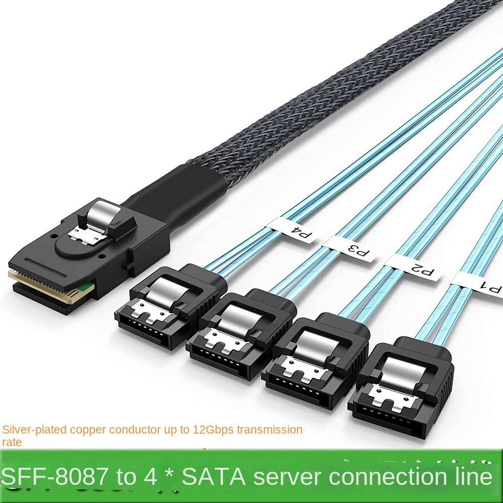 Jual SAS SATA Cable Mini-SAS SFF-8087 To 4 SATA Cable Mini SAS 4i ...
