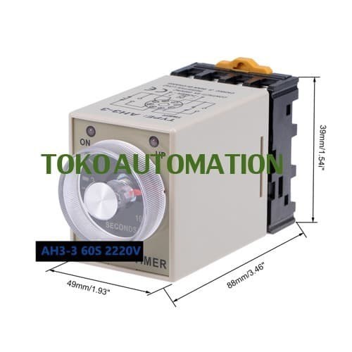 Jual ELM99 AH3-3 60S 220V Delay Timer with 0~60S Time Relay socket AH3 3 PN18 | Shopee Indonesia