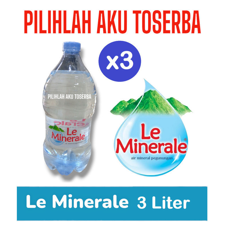 Jual Le Minerale Air Mineral Botol Pet 3 Liter - (HARGA 3 BOTOL) | Shopee Indonesia
