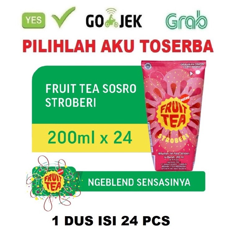 Jual Fruit Tea Sosro STRAWBERRY Genggam 200 ml - (HARGA 1 DUS ISI 24 ) | Shopee Indonesia