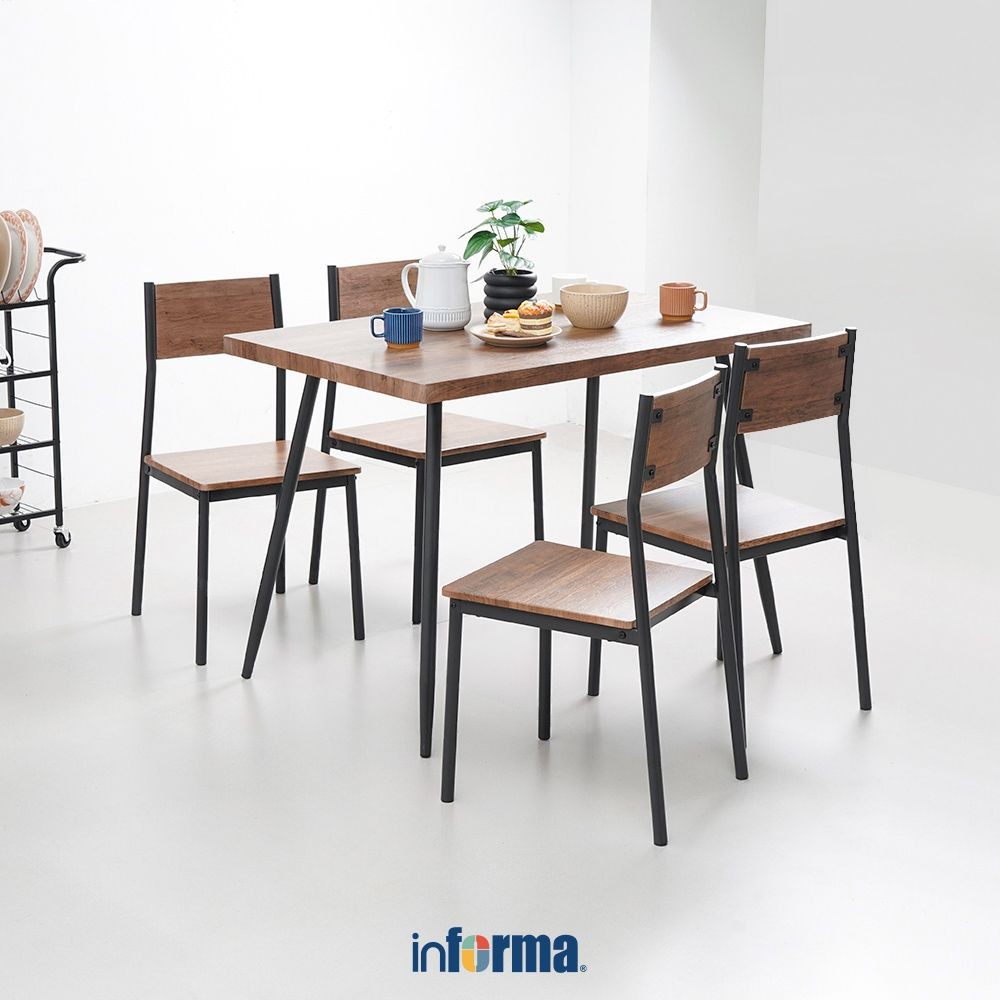 Jual Informa Lexon Set Meja Makan 4 Kursi - Cokelat Dining Table Kursi ...