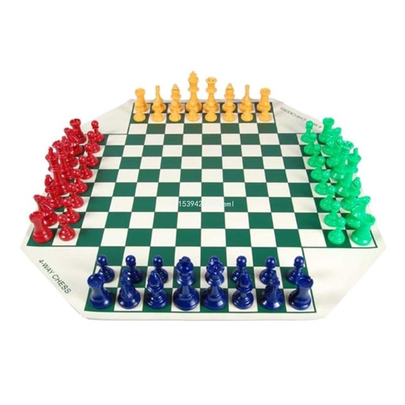 Jual 4-Way Chess Set Four Player Chess Board Game Combination Chess ...