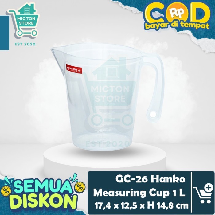 Jual LUXTON Lion Star GC-26 Hanko Measuring Cup 1 Liter Gelas Takar ...