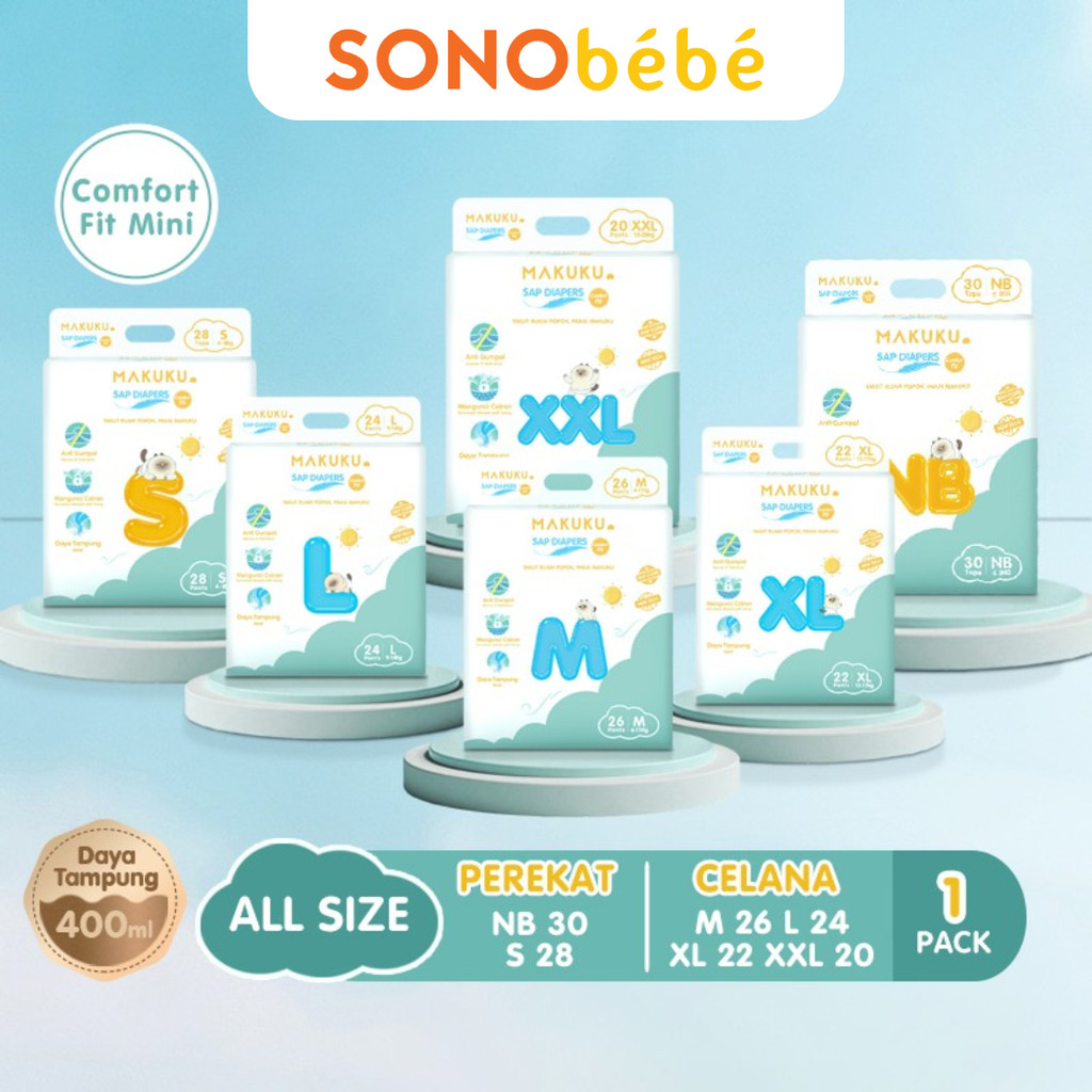 Jual MAKUKU SAP Diapers Comfort Fit - Popok Bayi SAP | Shopee Indonesia