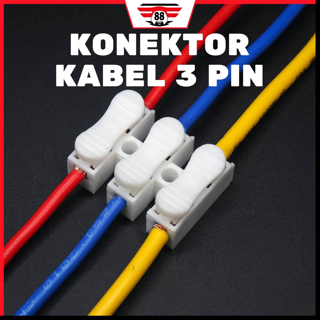 Jual Quick Connect CH 3 Pin Wire Connector Cable Listrik 3 Slot ...