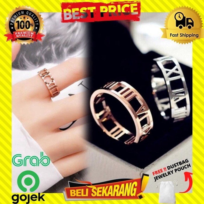 Jual CINCIN PRIA WANITA TITANIUM STEEL ANGKA ROMAWI SIMPLE PREMIUM C300 ...