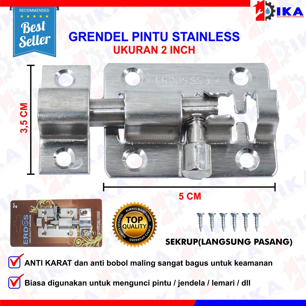 Jual SAB Grendel slot 2 Inch Stainless Steel Selot Pintu Slot Jendela ...